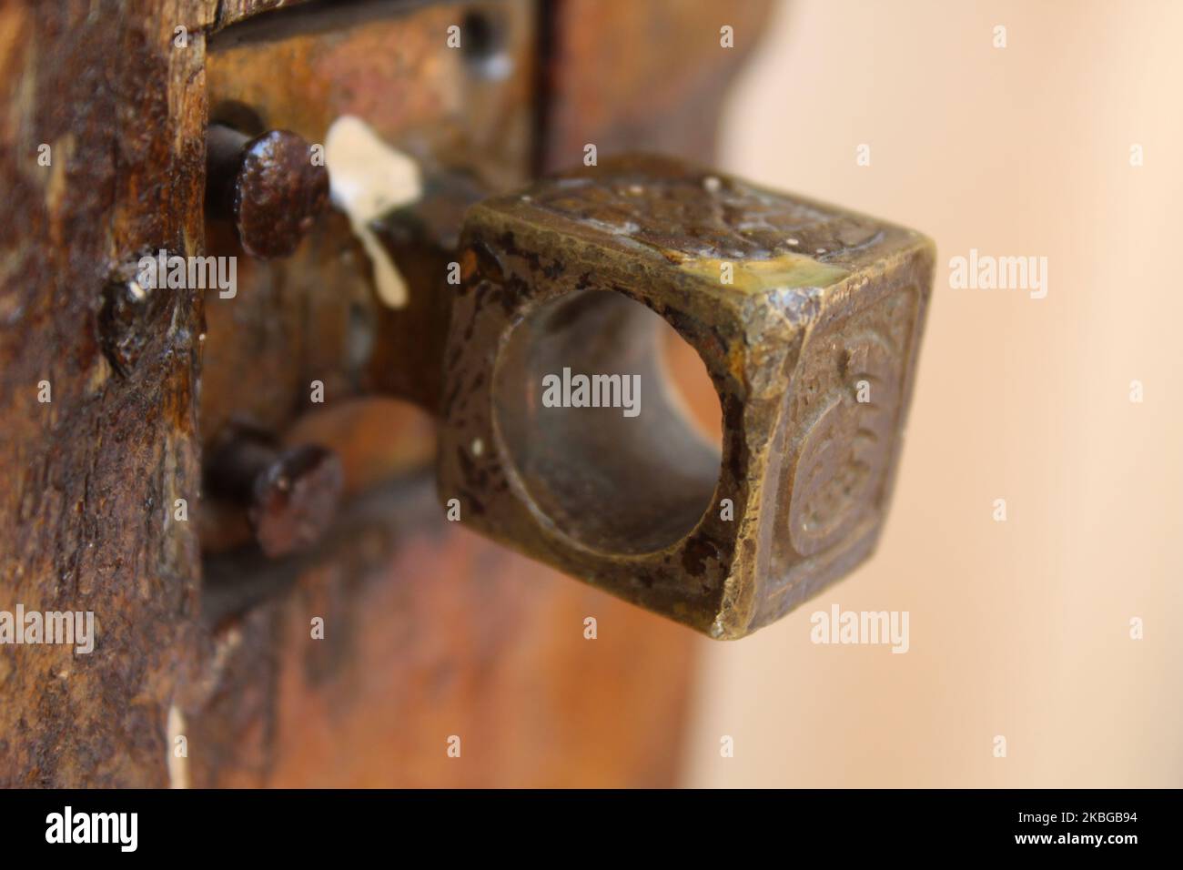 metal door handle hole Stock Photo - Alamy