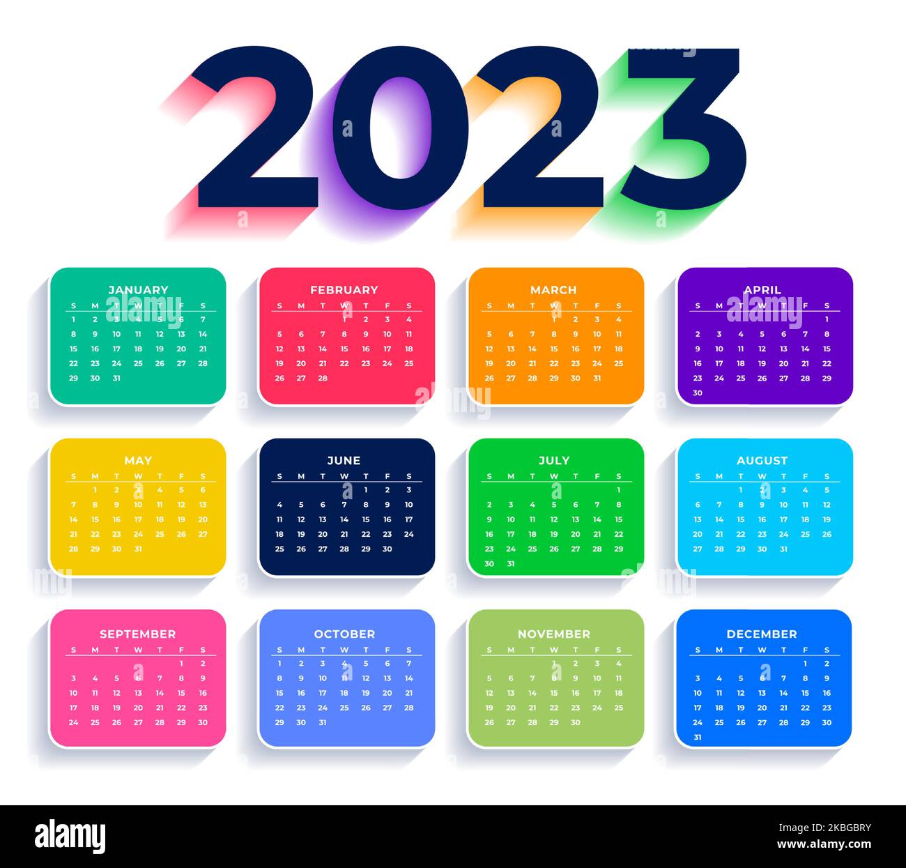 Colorful 2023 Stock Vector Images - Alamy