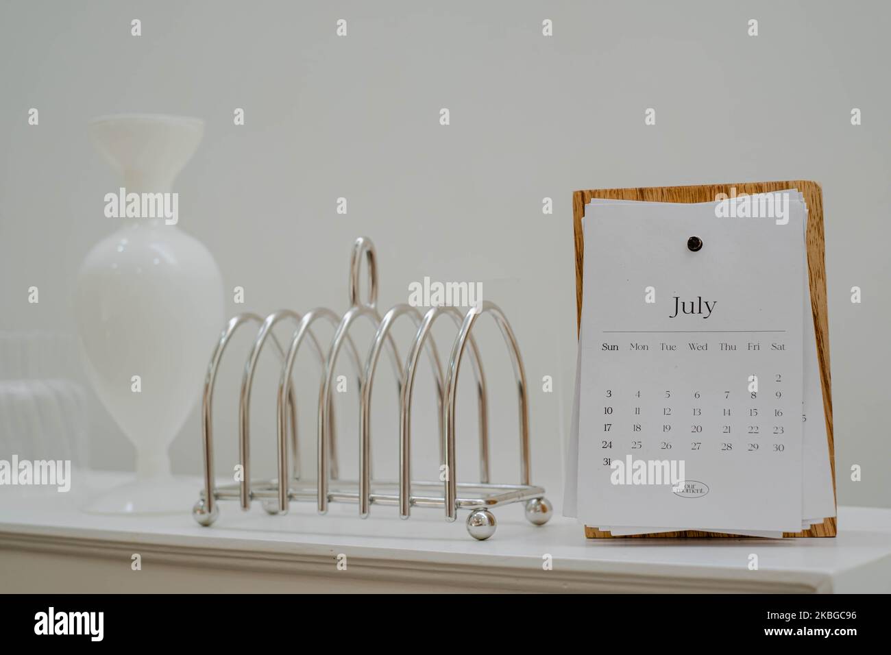 Aesthetic homemade calendar on July that made from wood and 2 other ...