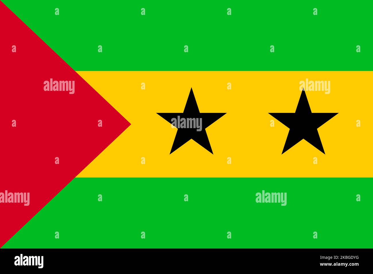 Flag of Sao Tome and Principe. Saint Thomas and Prince national banner ...