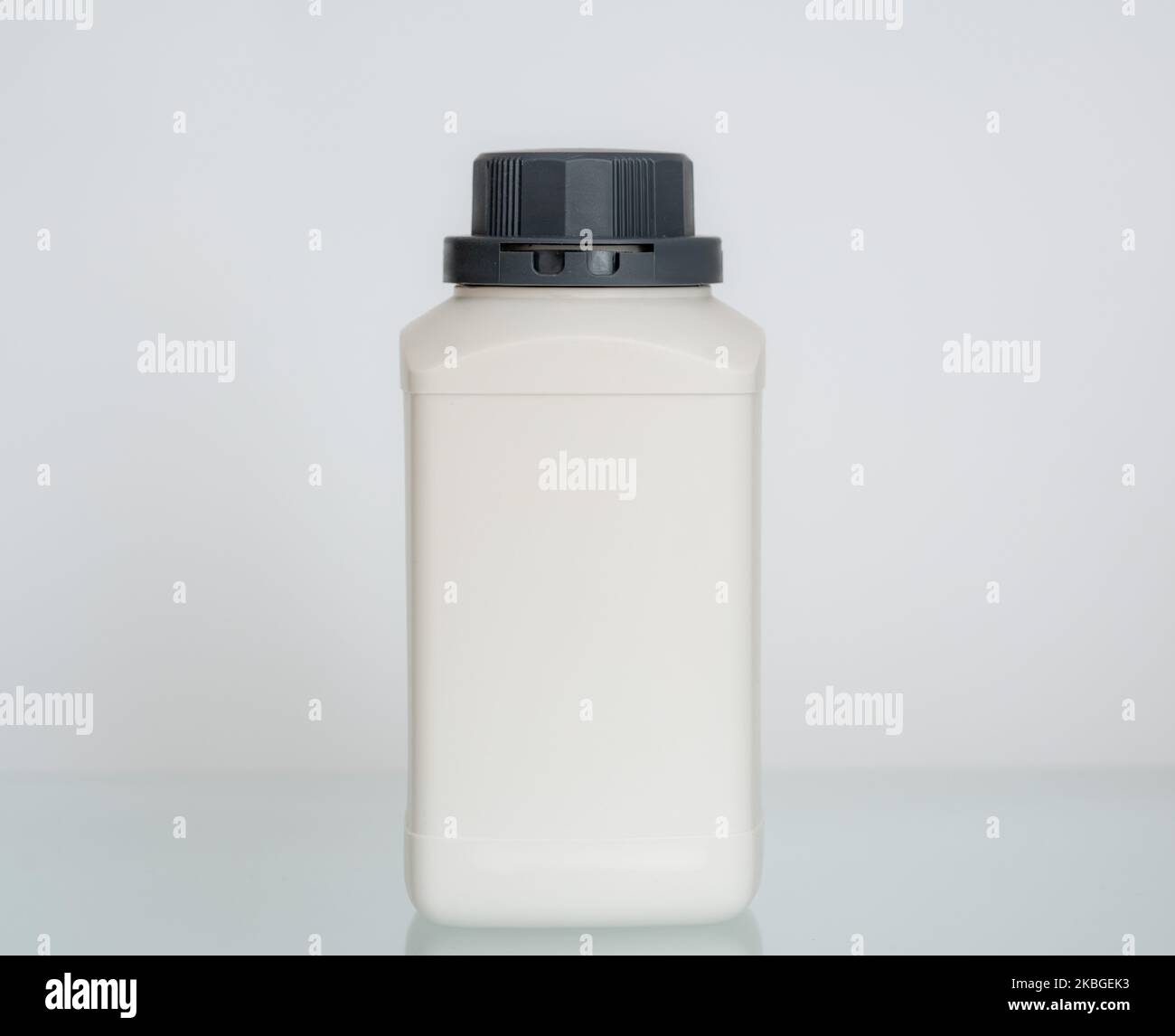 laboratory plastic bottle for chemical elements and substances with ...