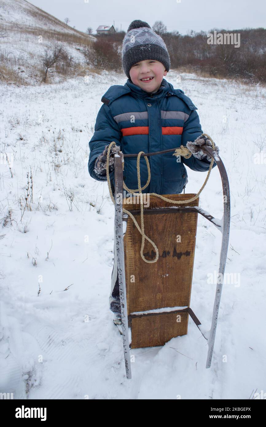 Vintage sled hi-res stock photography and images - Alamy