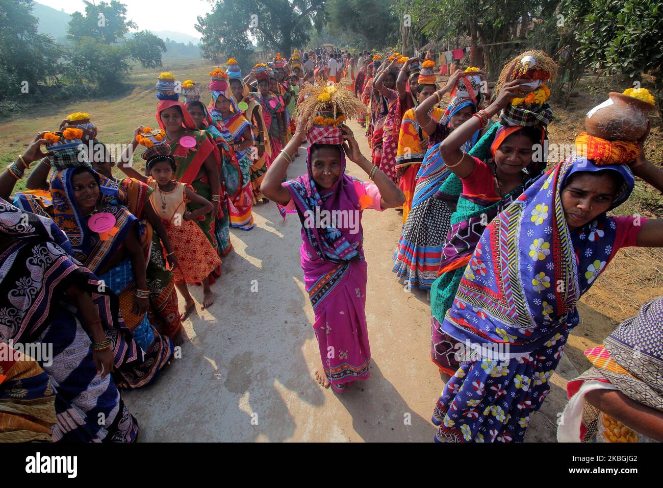 Rural area village living farmers comes in the procession as they ...