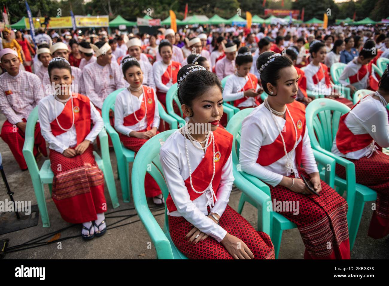 Mon ethnic women participate in the 73rd Mon National Day in Yangon on ...