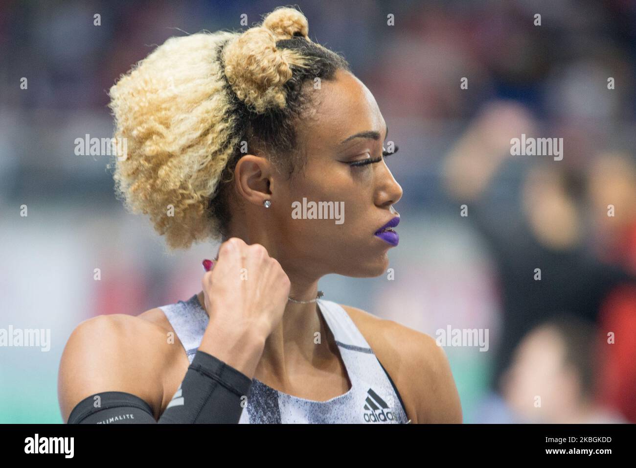 Shania Collins (USA) compete during indoor Copernicus Cup on February 8 ...
