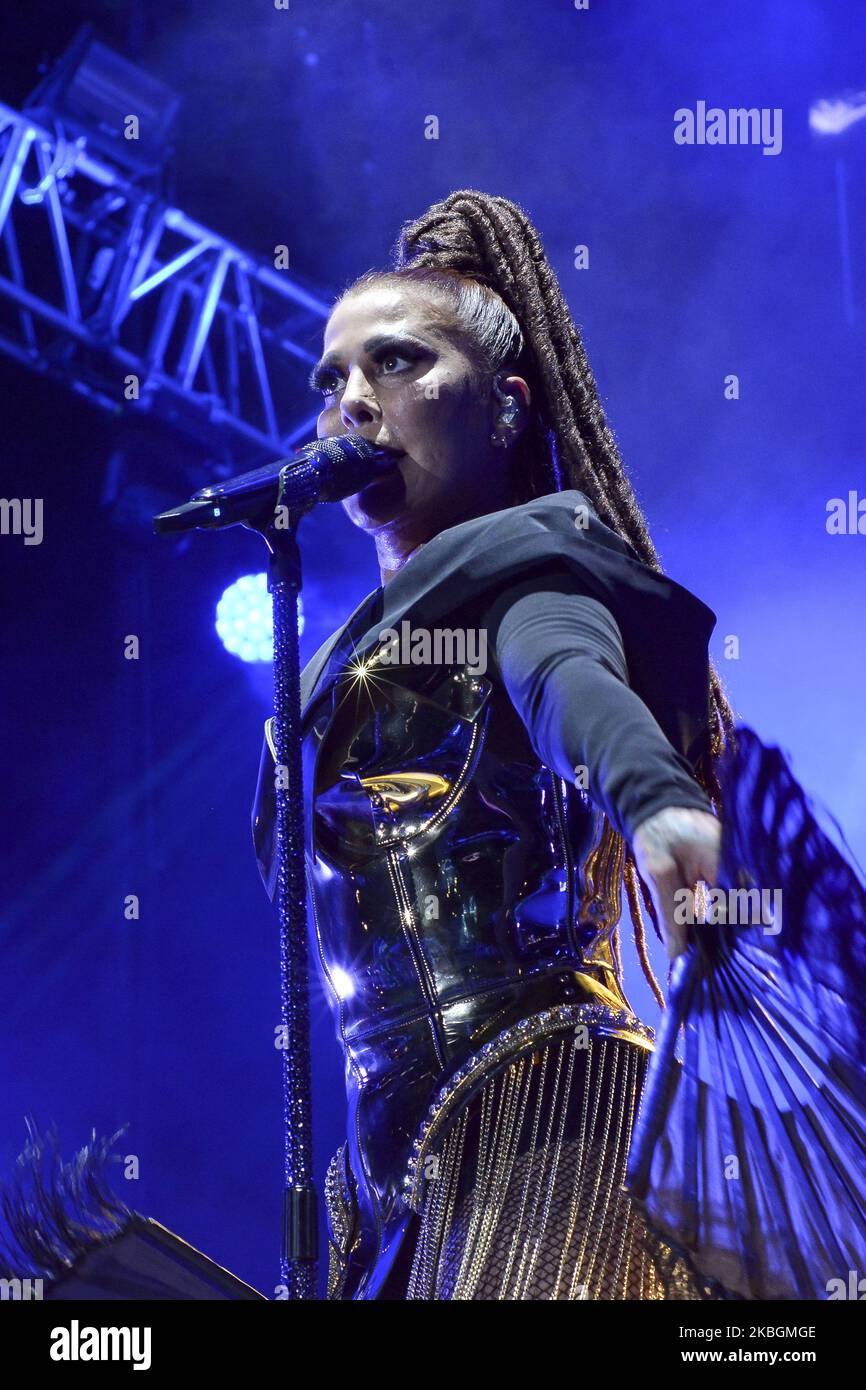 Alejandra Guzman, 52, performing on stage in concert during her La ...