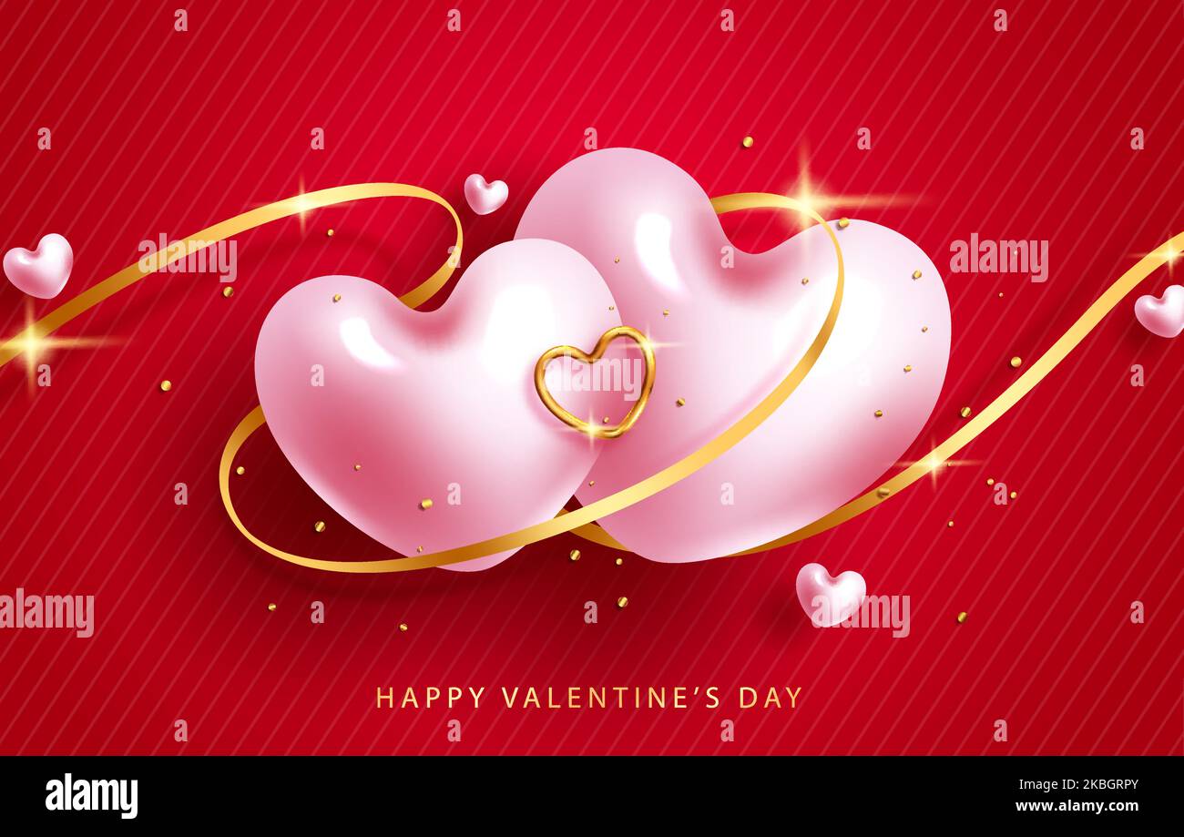 Valentine's day heart balloons vector design. Happy valentine's day ...