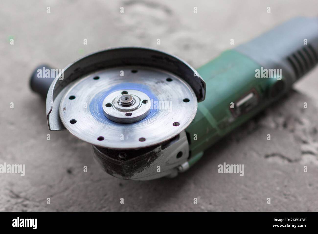 Electric grinder for working stone, ready for use Stock Photo - Alamy