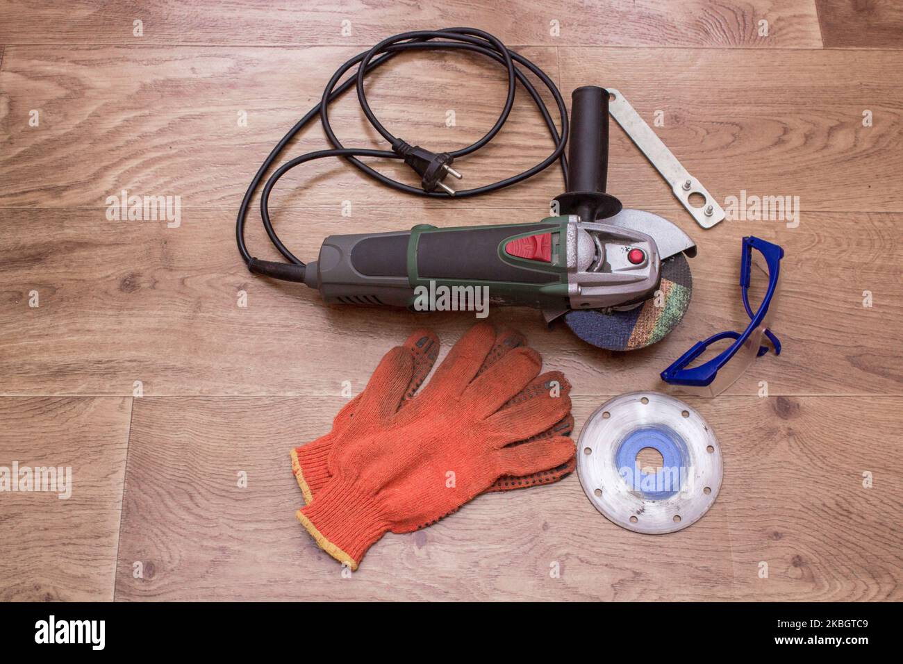construction tools, a broken wall, overwrites the master of welding ...