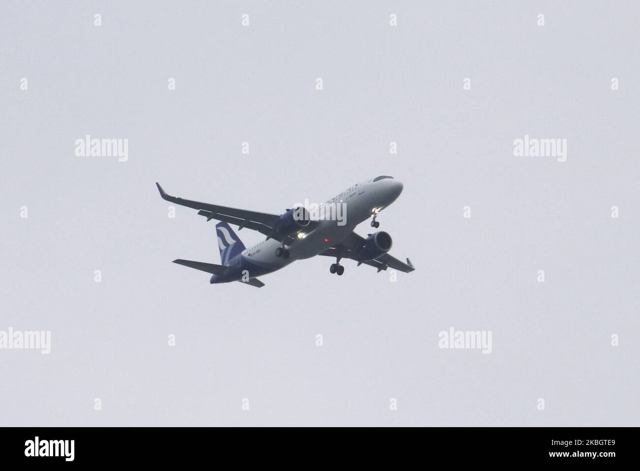 A brand new Airbus A320neo of Aegean Airlines with new livery paint ...