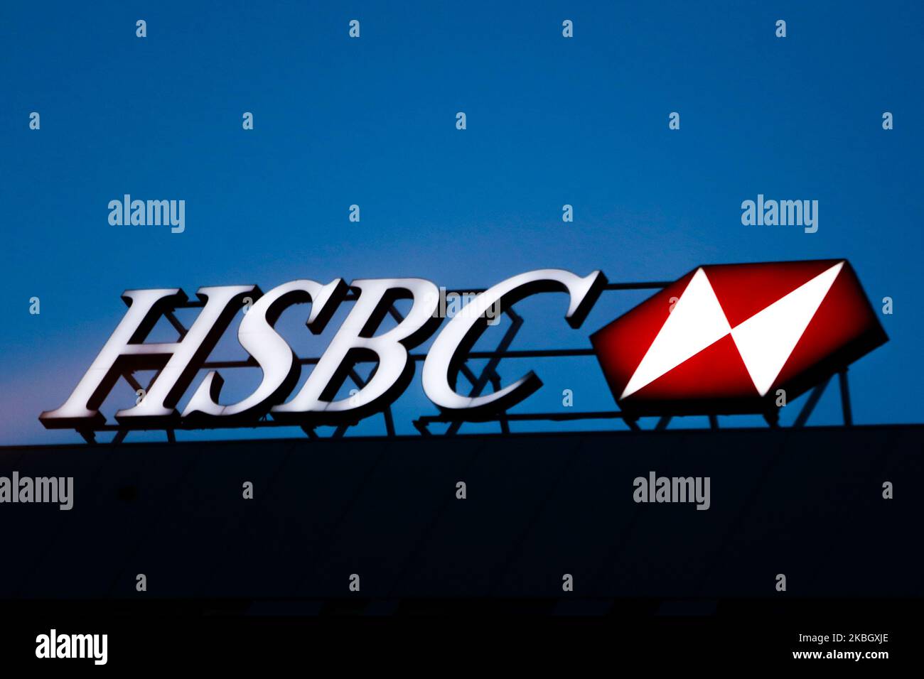 HSBC bank logo is seen on the office building in Krakow, Poland on ...