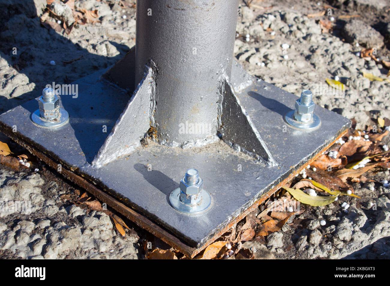 A close-up of the propeller bearing with bolts is attached to the ...
