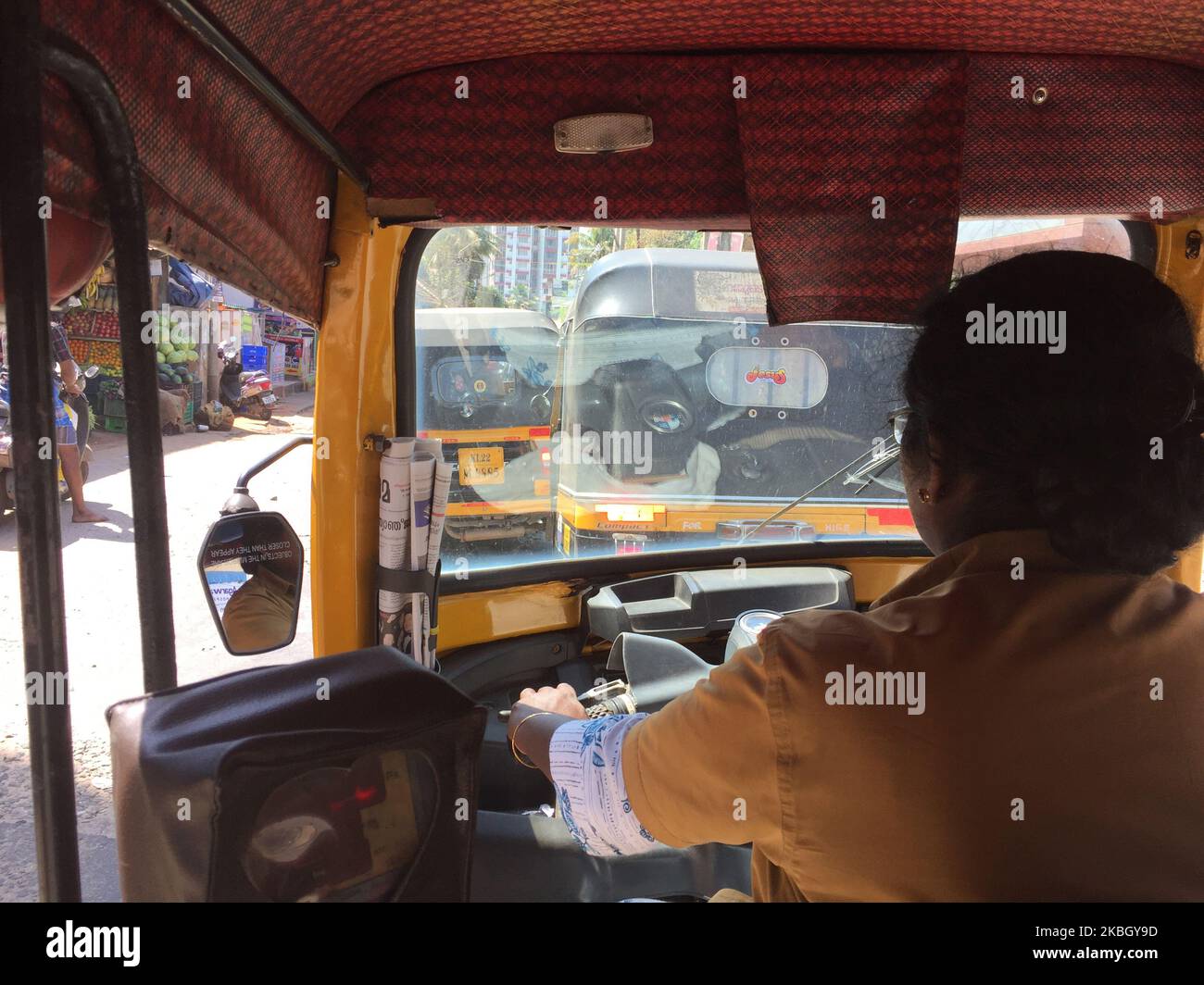 One of Kerala's first female autorickshaw drivers in Ambalmkulam ...