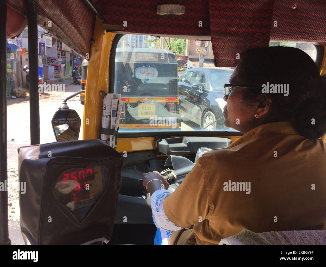 One of Kerala's first female autorickshaw drivers in Ambalmkulam ...