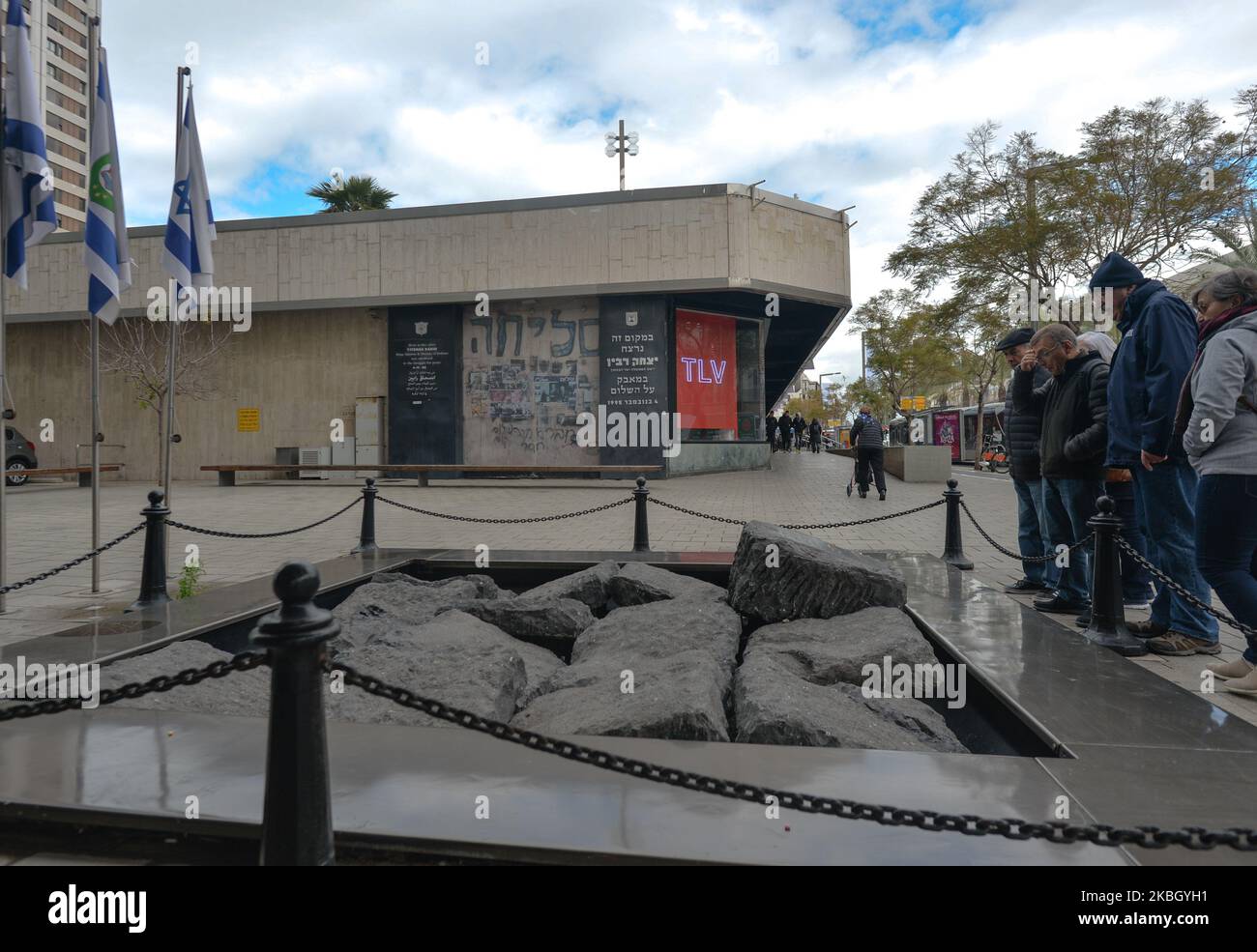 A memorial to Yitzhak Rabin, Israeli Prime Minister and Minister of ...