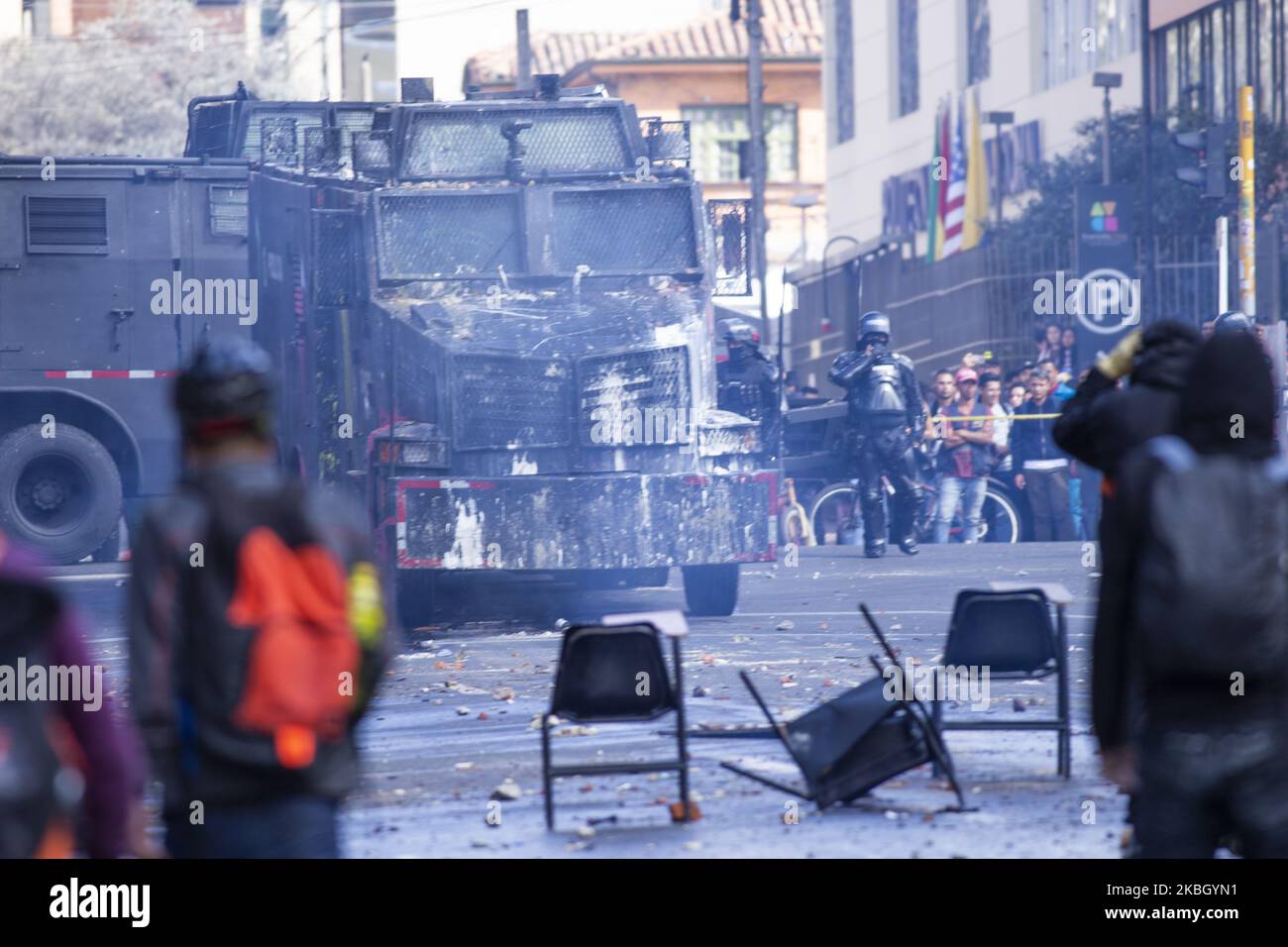 The tank of the mobile anti-riot squad, esmad in the riots in the ...