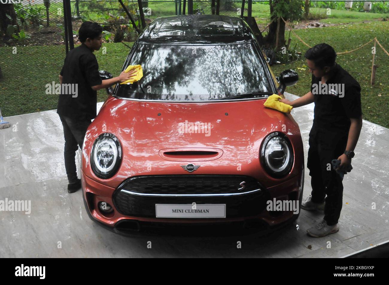 The model posed at the launch of the launch of the new MINI John ...