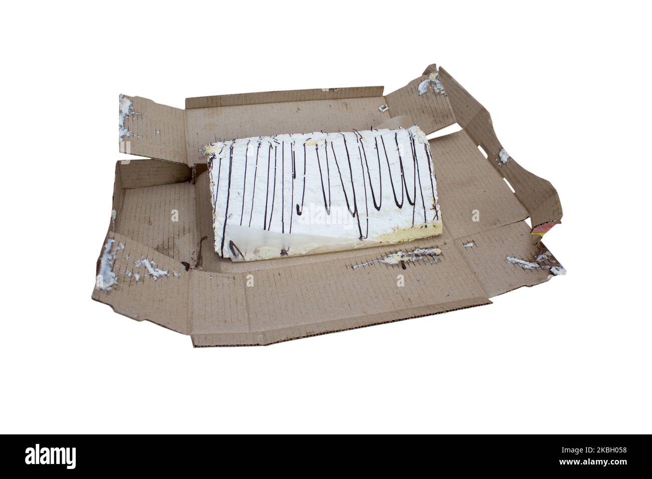 open carton box with white cake is isolated Stock Photo - Alamy
