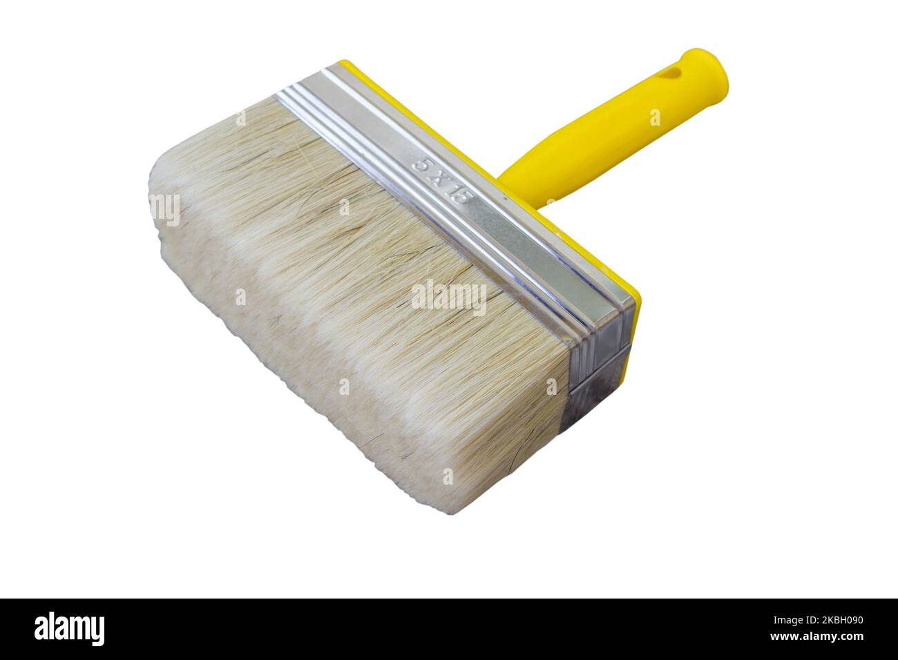 A new brush is wide for the construction of wall painting Stock Photo ...