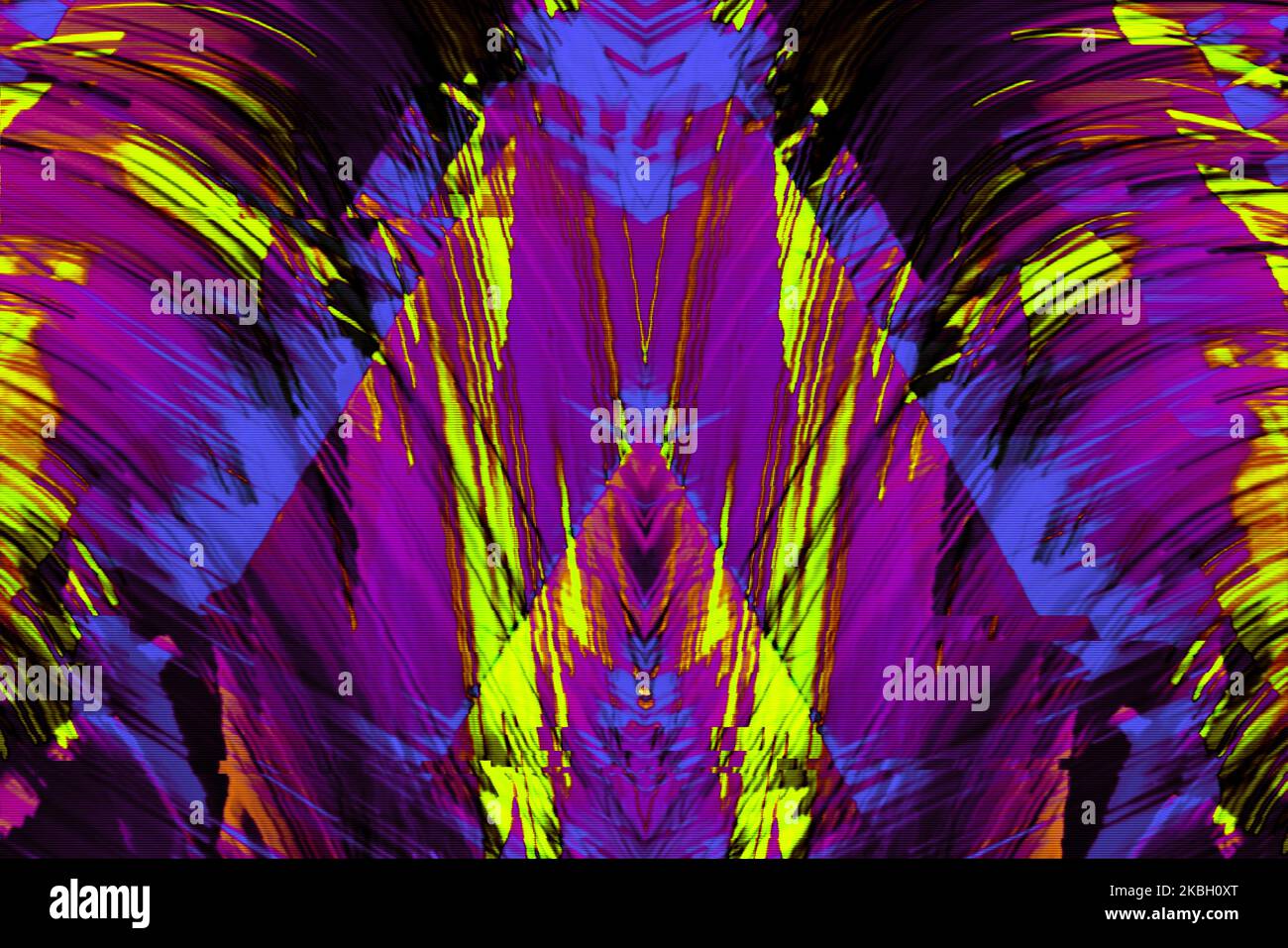 Abstract purple pink orange psychedelic wavy background interlaced digital Distorted Motion ...