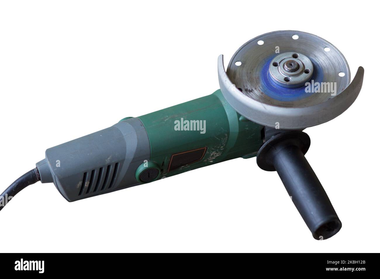small angle grinder with abrasive disk isolated on a white background ...