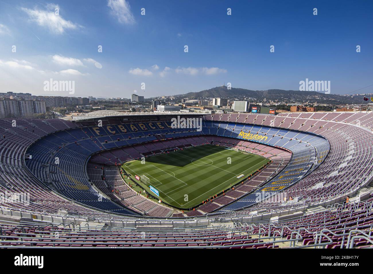 Camp Nou Stadium panoramic view during La Liga Santander match between ...