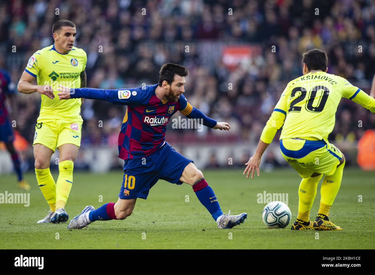 10 Lionel Messi from Argentina of FC Barcelona during La Liga Santander ...