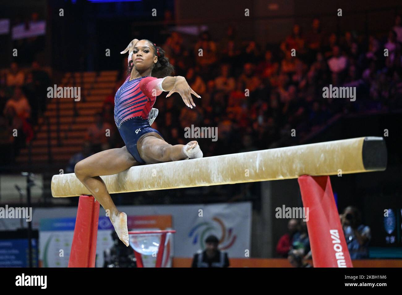 Liverpool, UK. 03rd Nov, 2022. Shilese Jones (USA) beam during Artistic ...