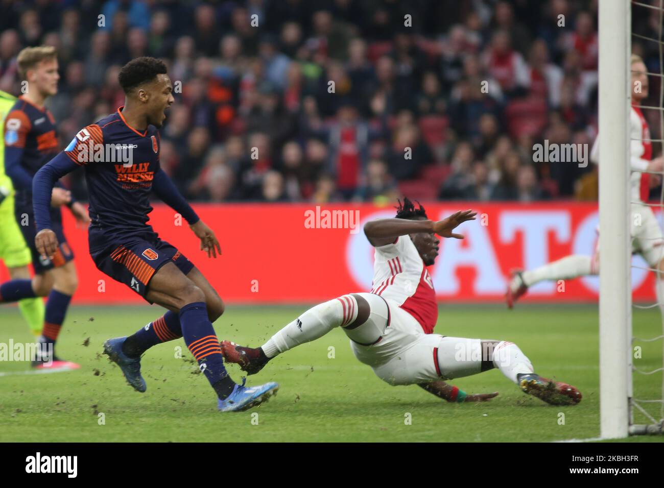 Lassina Traore (Ajax) scores during the 2019/20 Eredivisie fixture ...