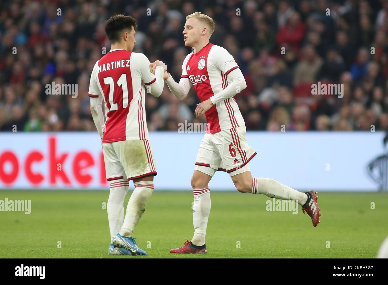 Donny van de Beek (Ajax) runs during the 2019/20 Eredivisie fixture ...