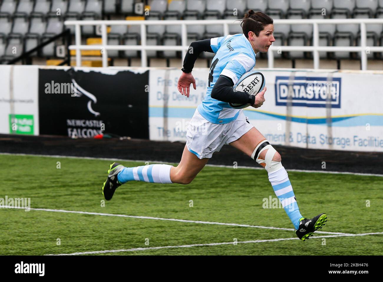 Emily Oliver of Falcons Invitational Women's XV on her way to the try ...