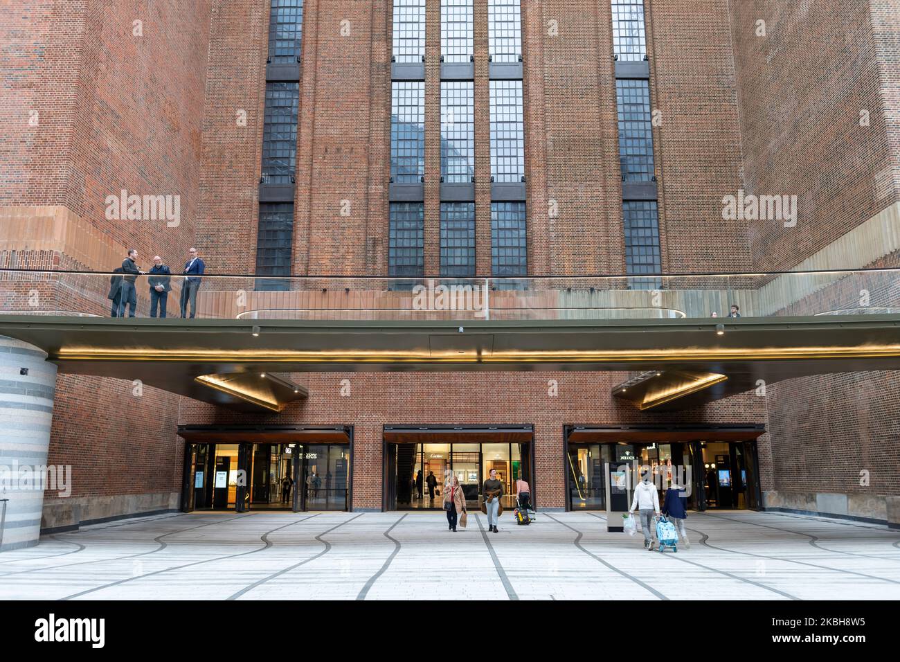 London. UK- 11.02.2022. The lower ground or basement level entrance of ...