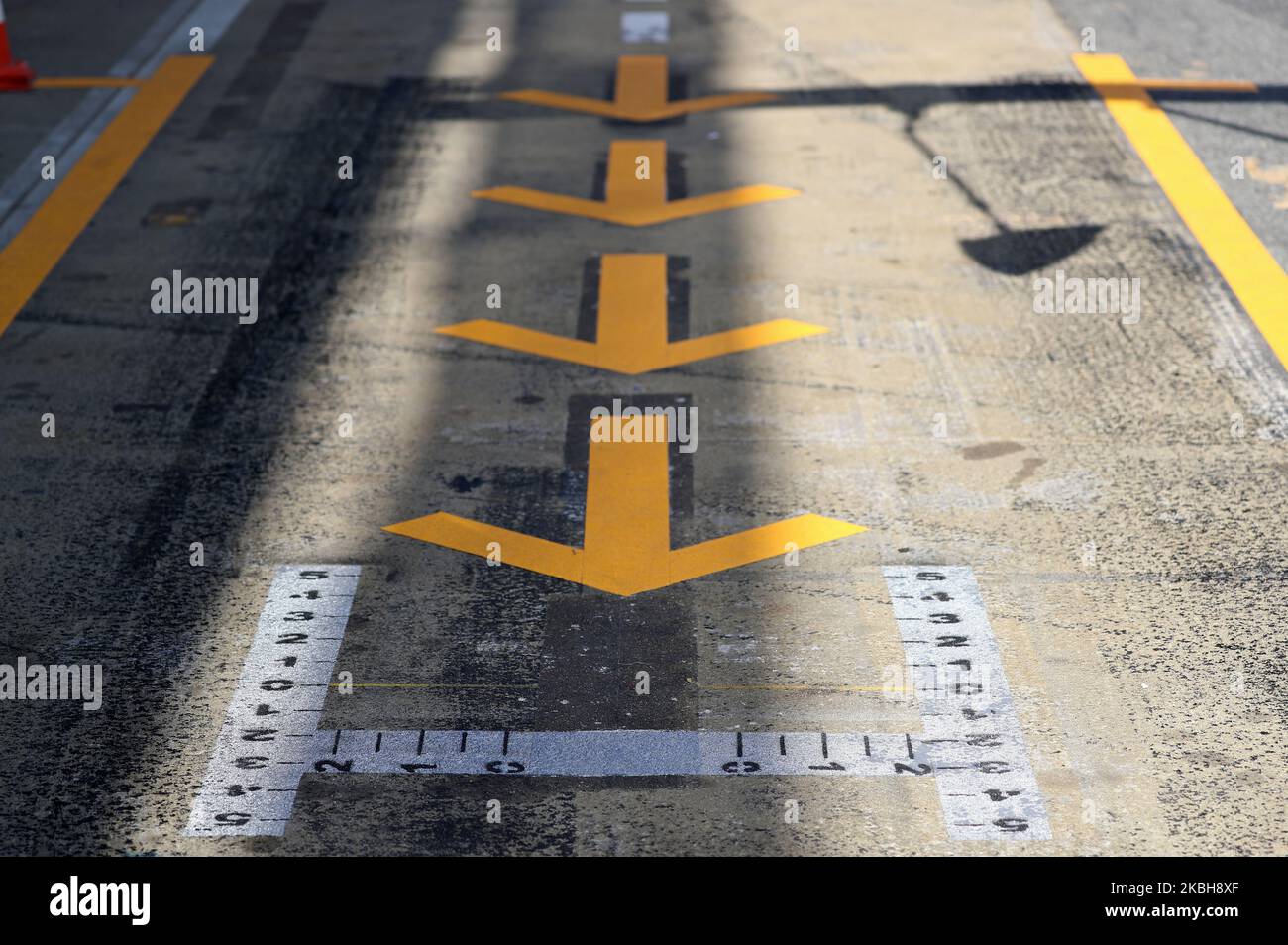 The pit lane during the day 1 of the formula 1 testing, on 19 February ...