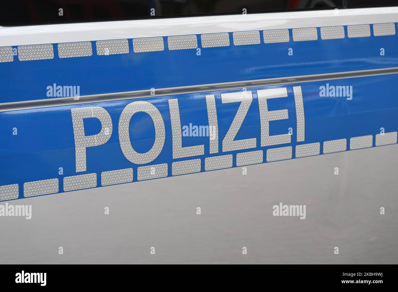 Cologne, Germany. 03rd Nov, 2022. Police lettering on an emergency ...