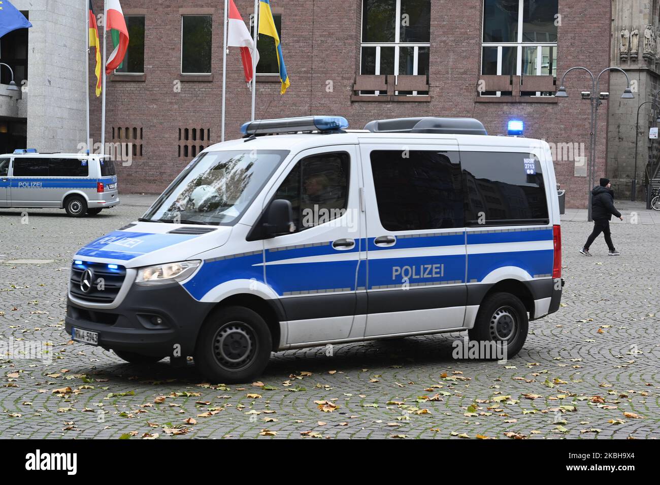 Cologne, Germany. 03rd Nov, 2022. Police lettering on an emergency ...