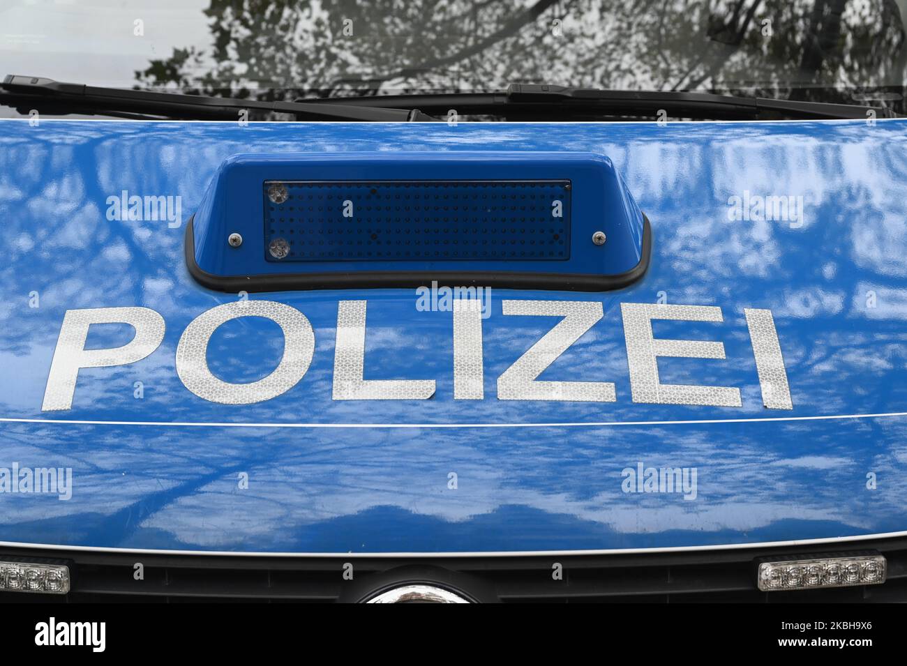Cologne, Germany. 03rd Nov, 2022. Police lettering on an emergency ...