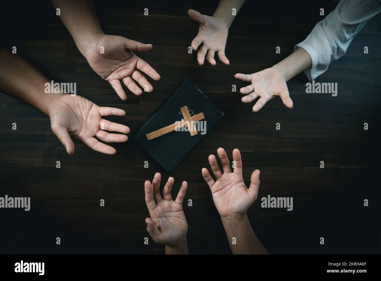 Group of christianity people praying hope together, Christians concept ...