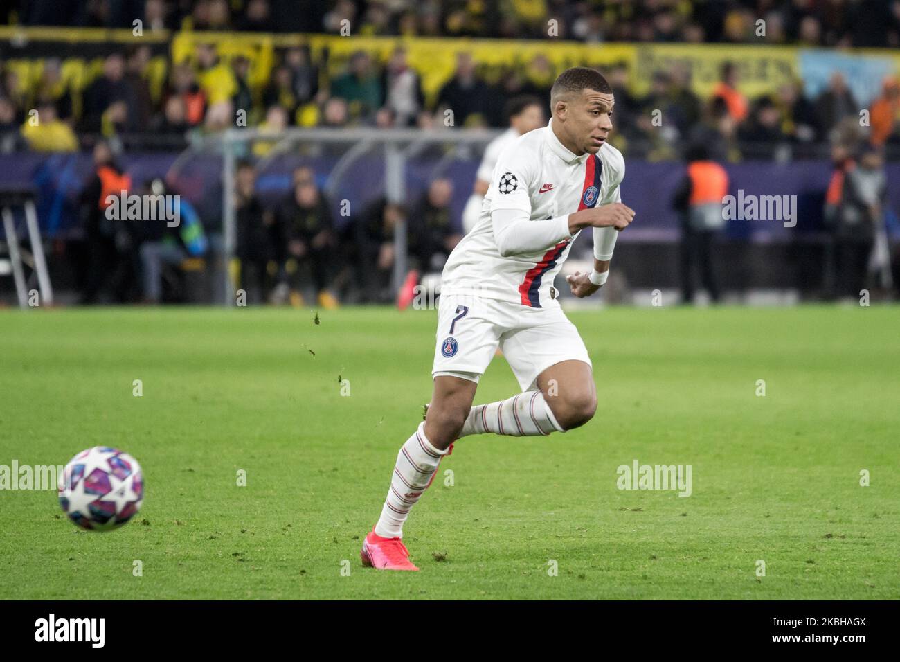 Kylian Mbappé during the UEFA Champions League, last 16, first leg ...