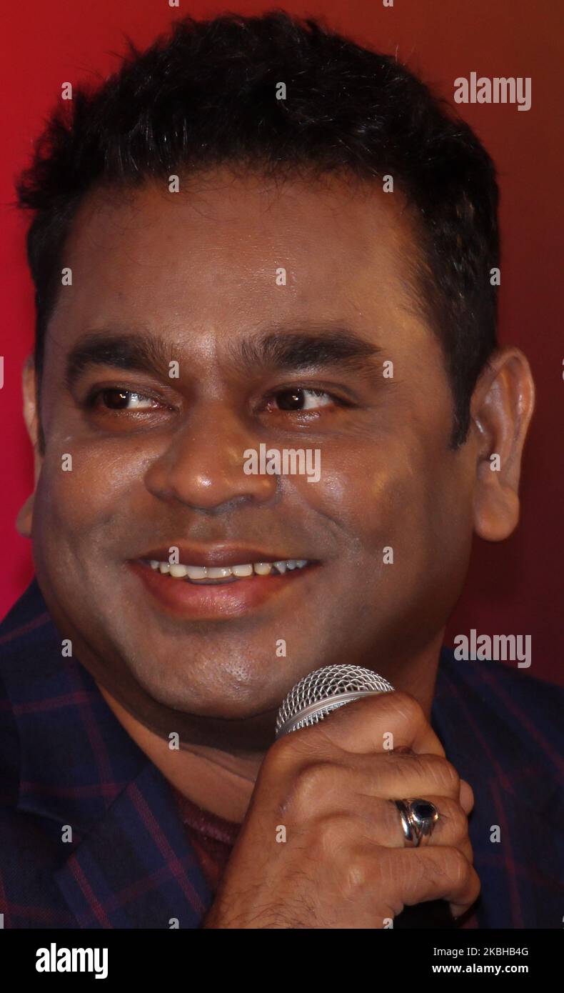 Academy Award winning composer A.R. Rahman smiles during a song launch ...
