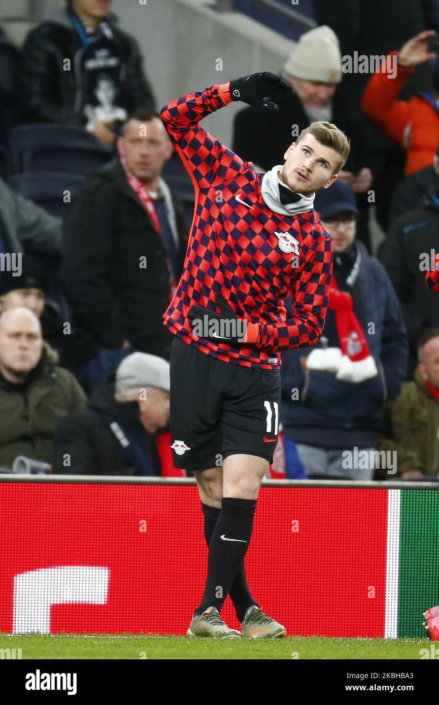 Timo Werner of RB Leipzig during the pre-match warm-up during Champion ...