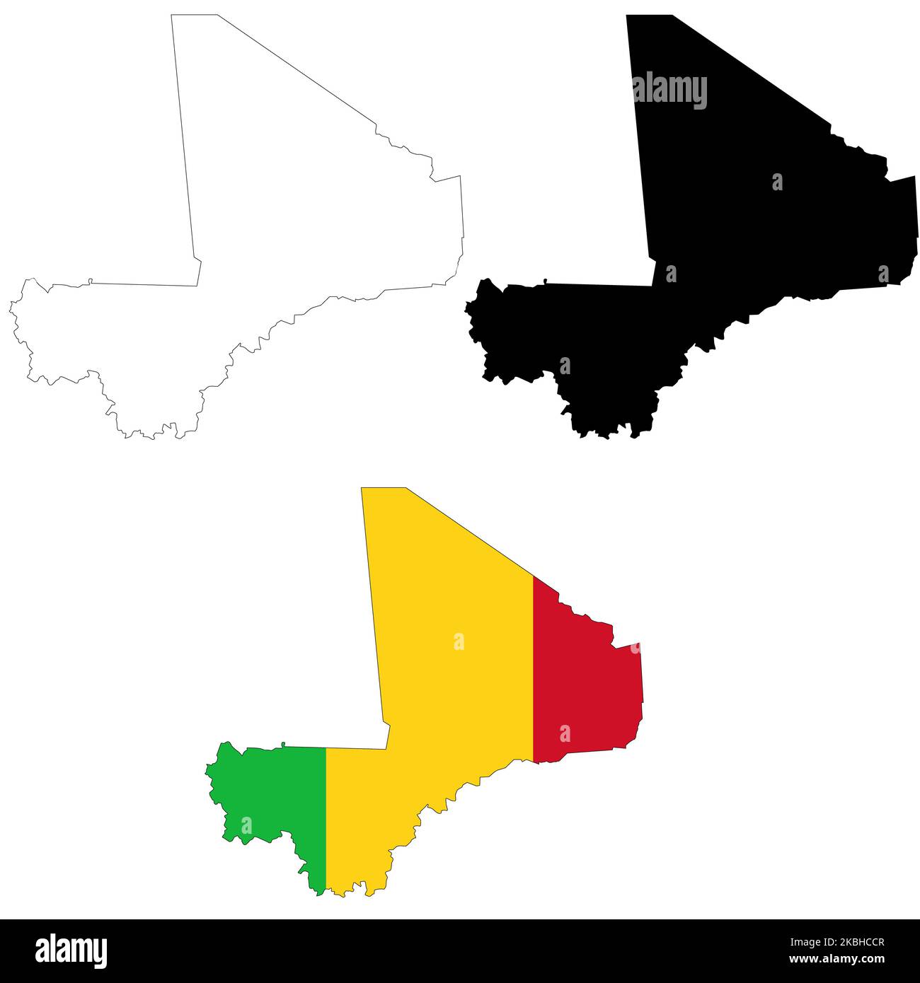 Map Mali On White Background Mali Map Outline Mali Vector Map With