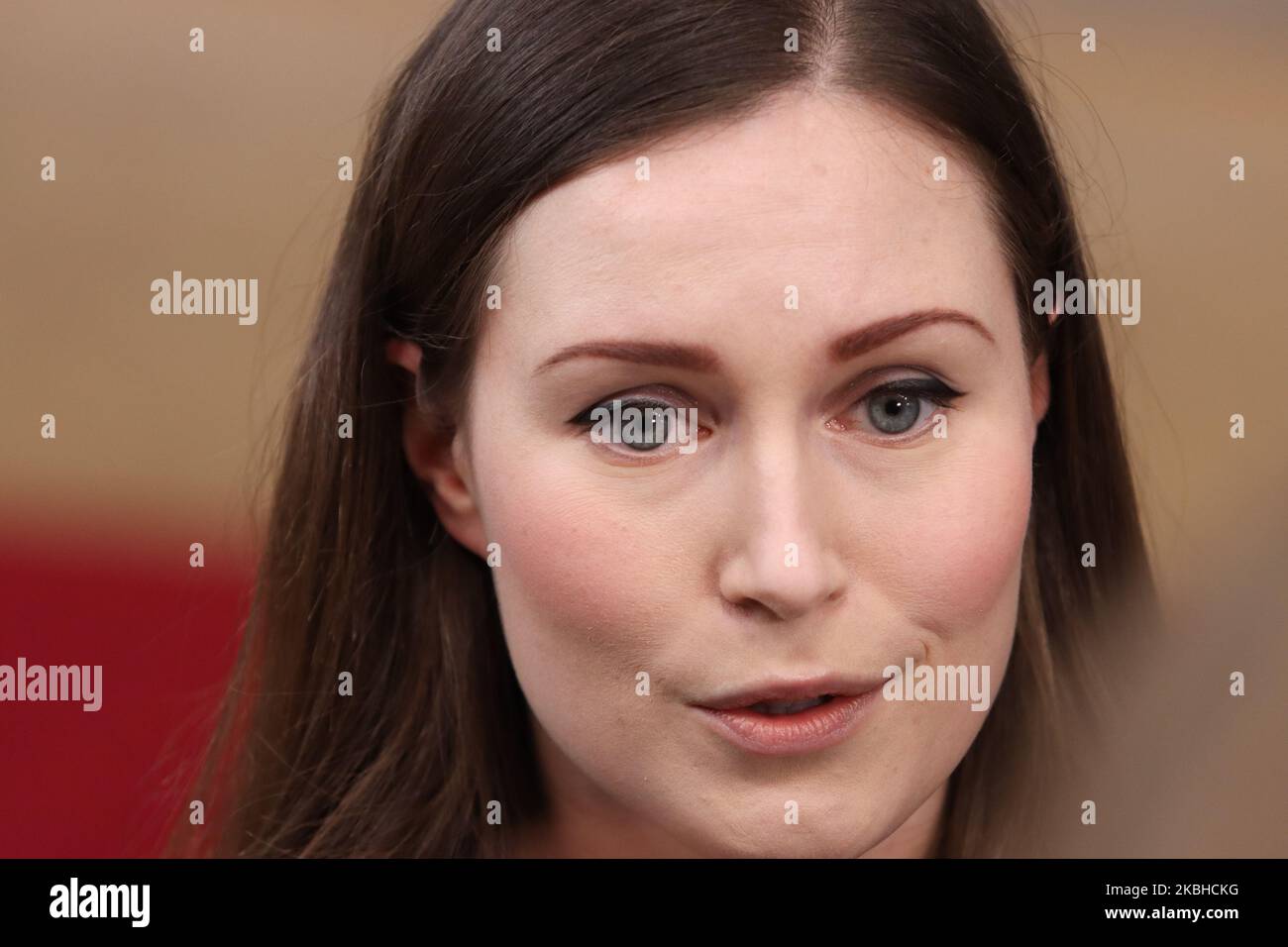Prime Minister of Finland Sanna Marin arrives on the red carpet with ...