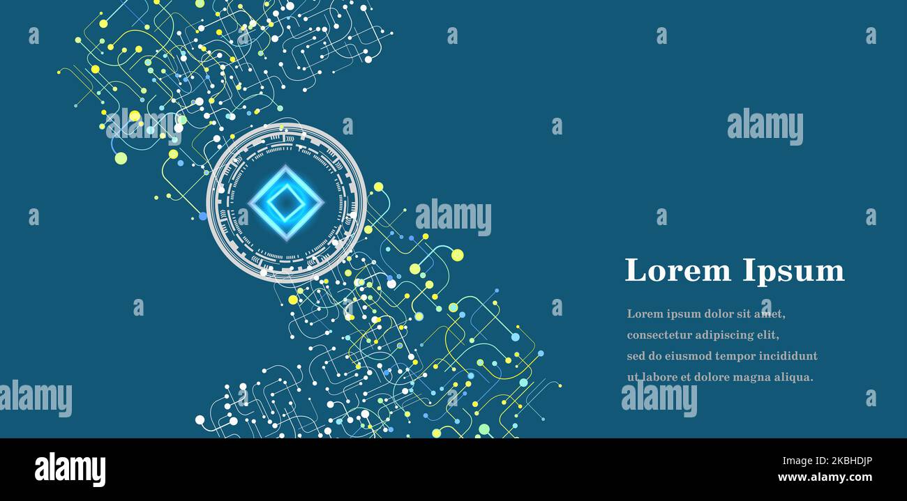 abstract blue yellow round, ai artificial intelligence, geometric ...