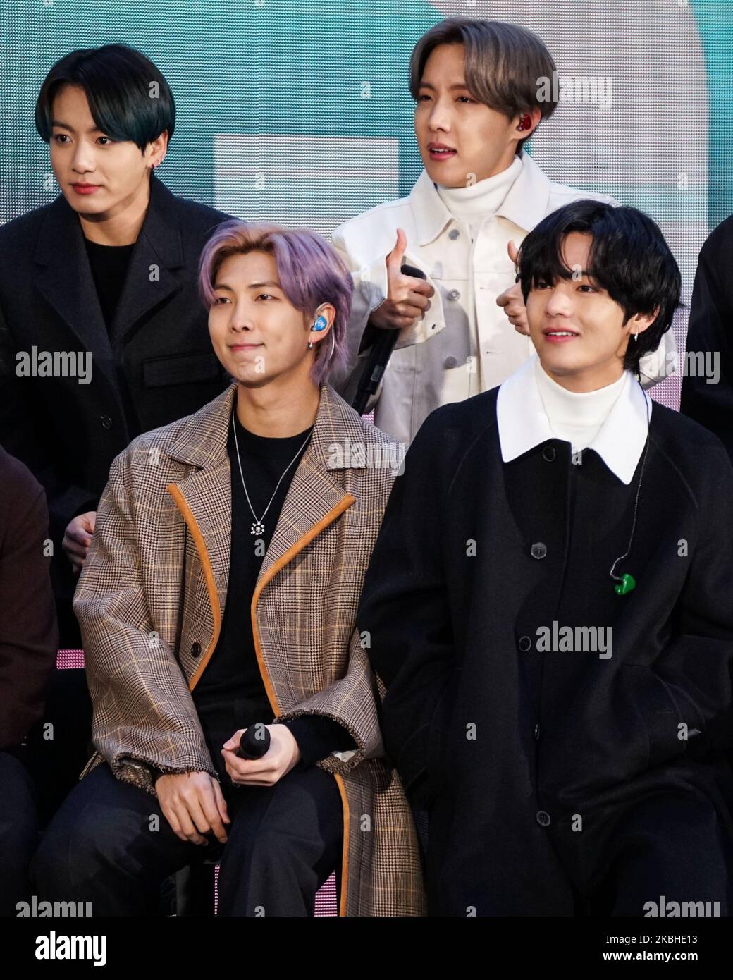 MANHATTAN, NEW YORK CITY, NEW YORK, USA - FEBRUARY 21: K-Pop Band BTS ...