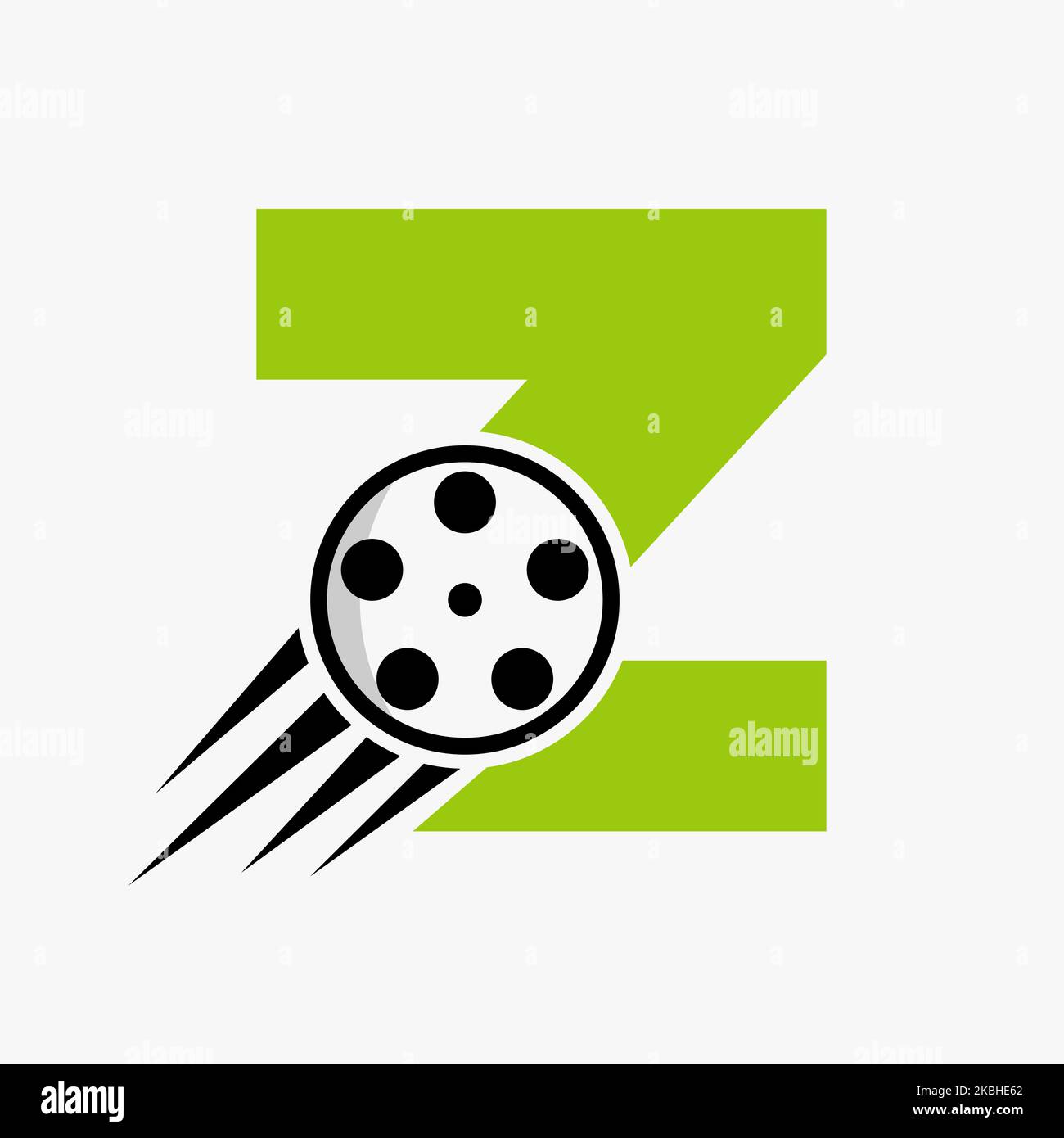 Letter Z Film Logo Concept With Film Reel For Media Sign, Movie ...
