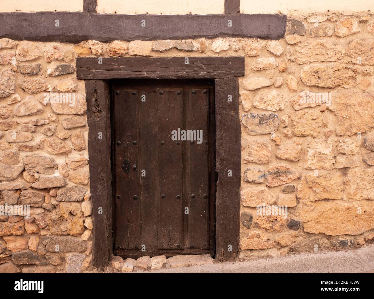 very well preserved old wooden door Stock Photo - Alamy