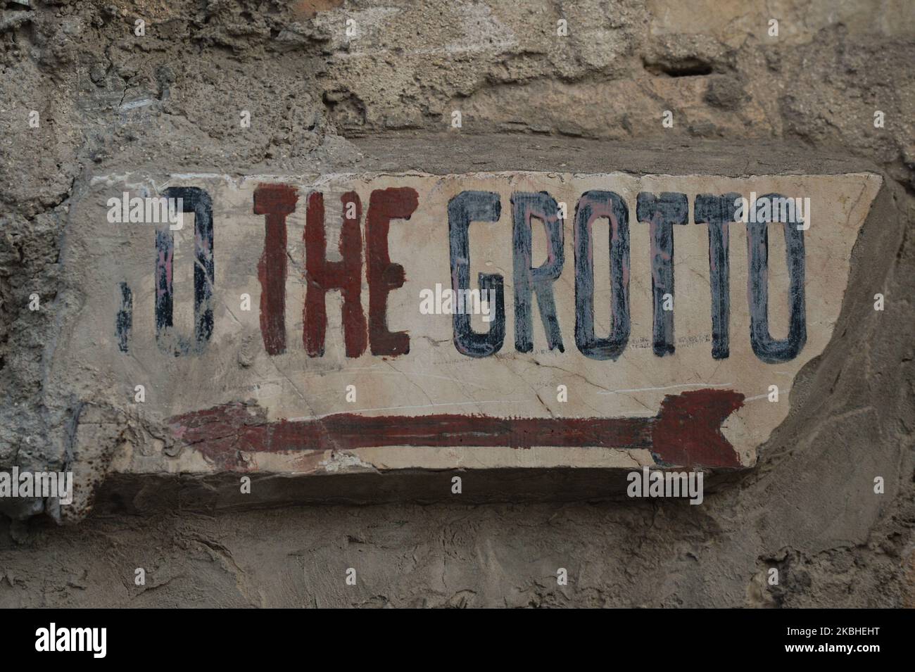 The Grotto sign outside the tomb of the Virgin Mary - Church of the ...