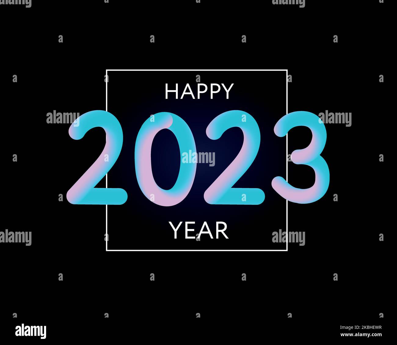 Happy new year 2023 future metaverse neon text neon with metal effect, numbers and futurism ...