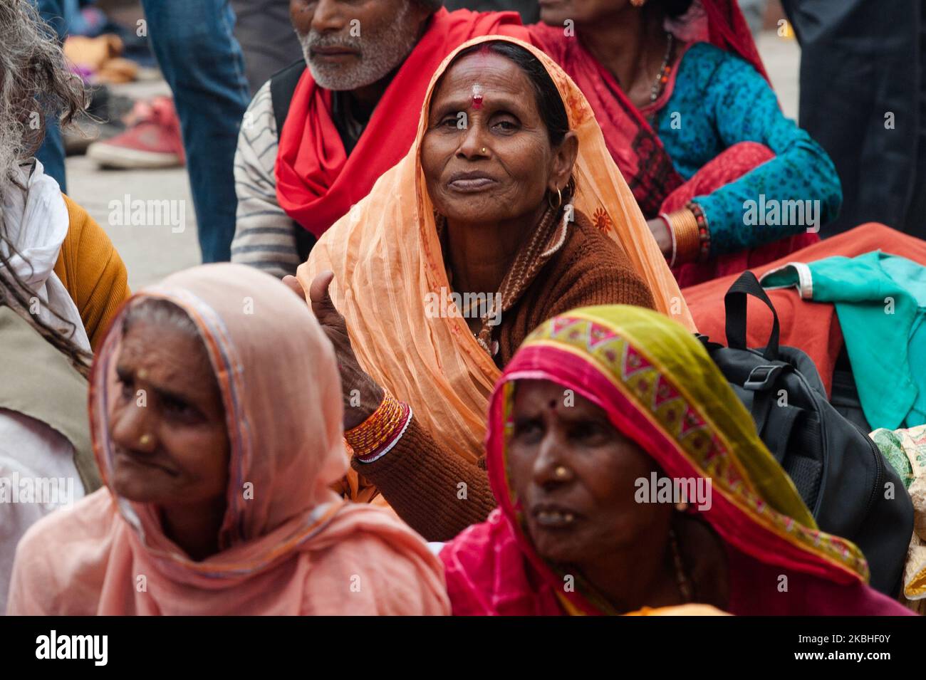Female hindu devotees are pictured at the Pashupatinath temple complex ...