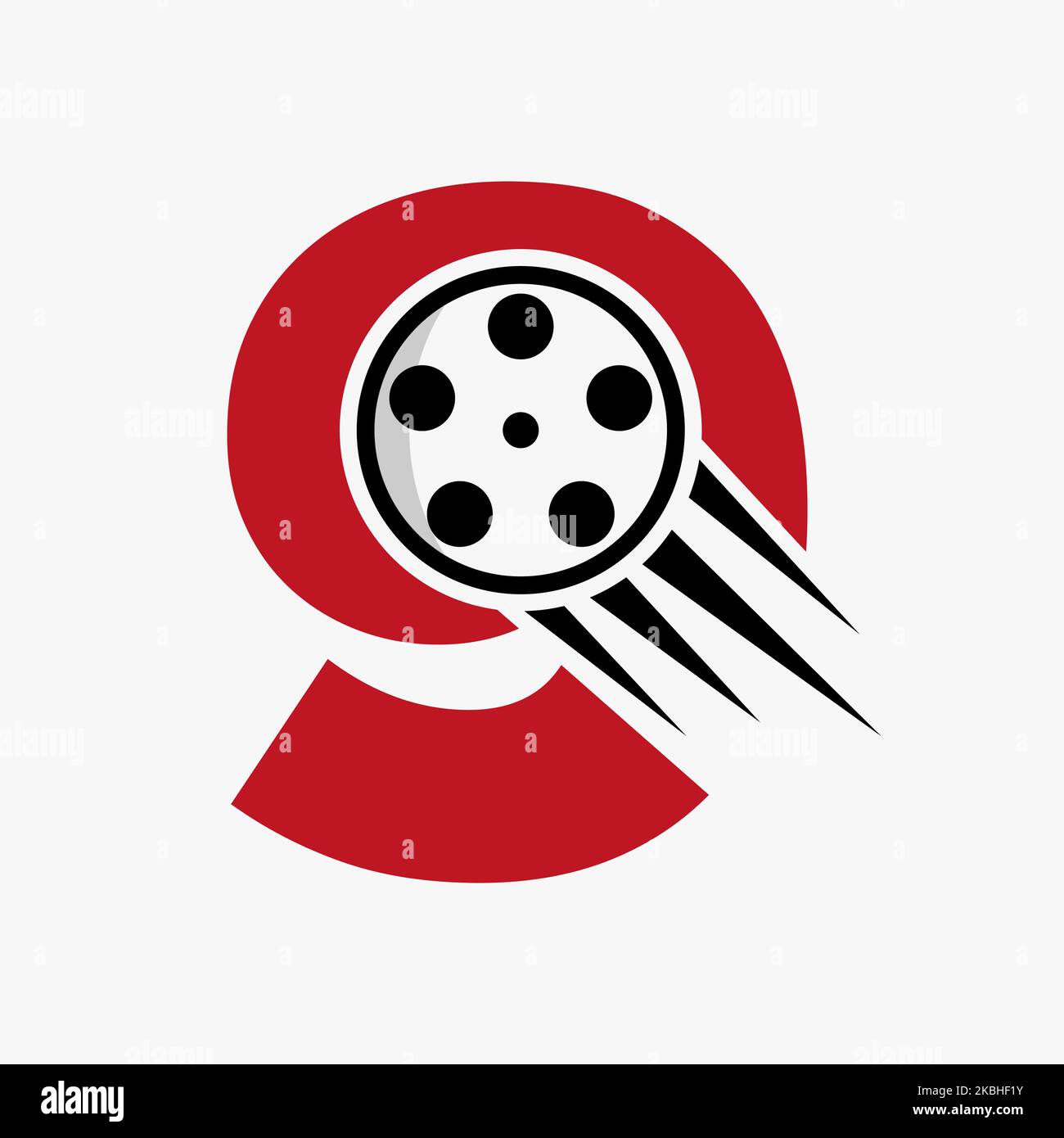Letter 9 Film Logo Concept With Film Reel For Media Sign, Movie ...